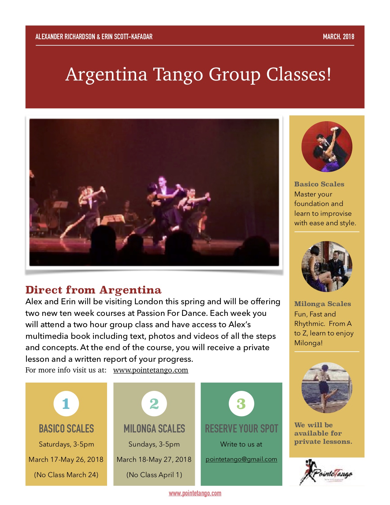 Milonga Scales and Basico Scales – PointeTango Dance Company